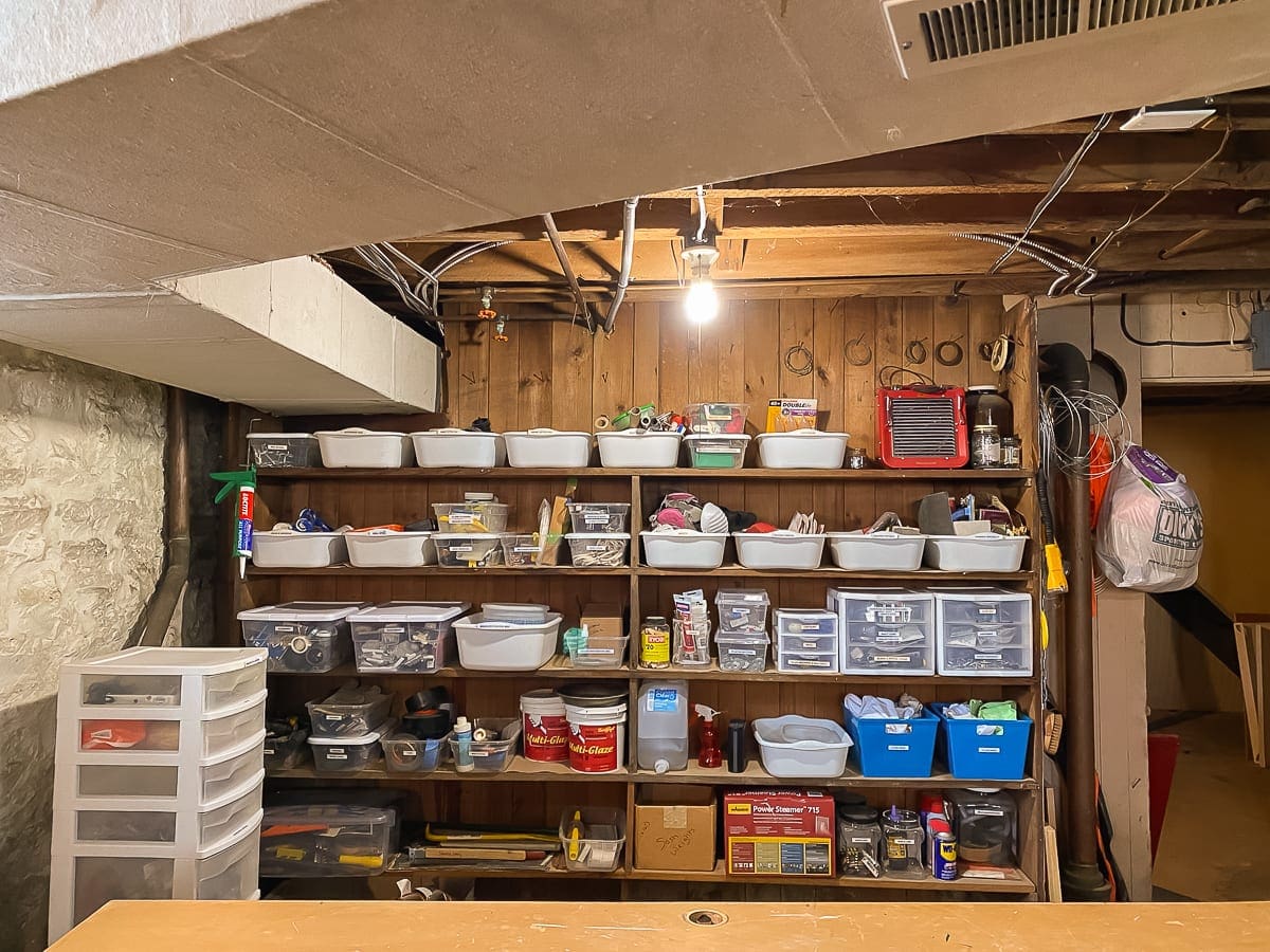 Organized Workshop & Paint Storage – Blake Hill House
